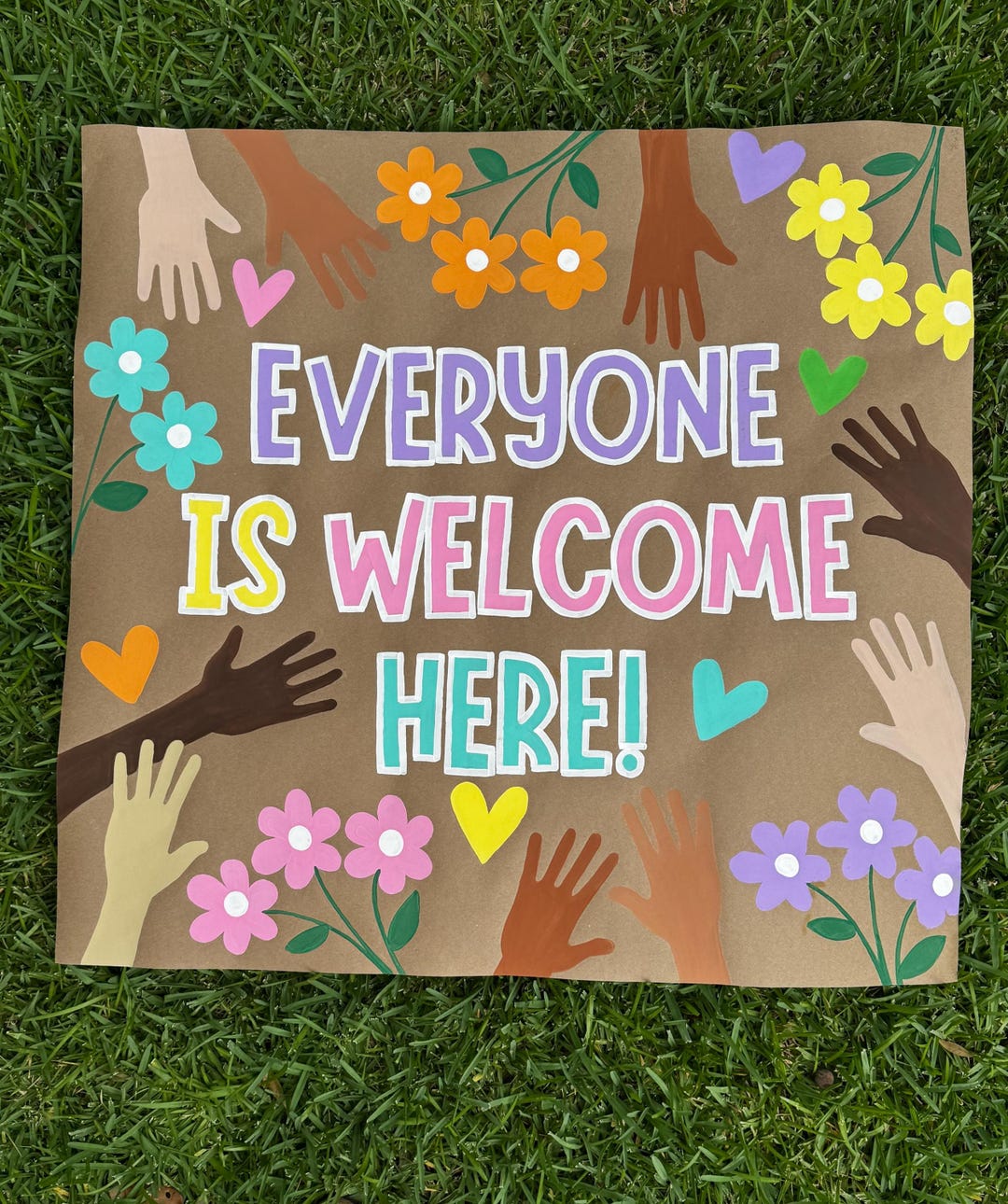 Everyone Welcome Classroom Banner: Hand-painted Diversity Decor - Etsy