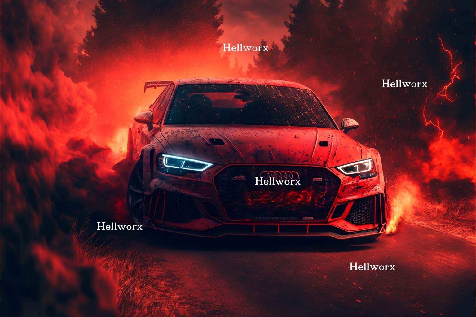 PRINTABLE - Audi RS3 - Hellrider - Wallpapers - Digital Car Art ...