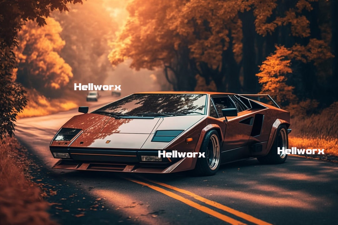 PRINTABLE - Lamborghini Countach - Wallpapers - Digital Car Art ...
