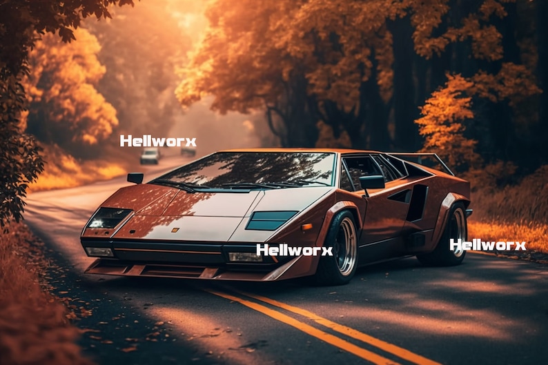 PRINTABLE - Lamborghini Countach - Wallpapers - Digital Car Art ...