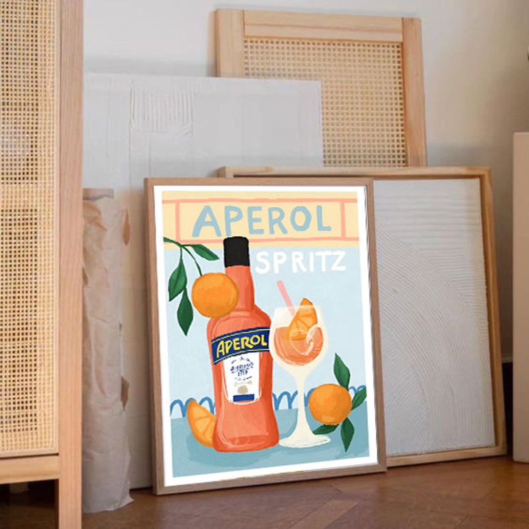 Aperol Spritz Art Print, Aperol Wall Print,aperol Pritable Wall Art ...