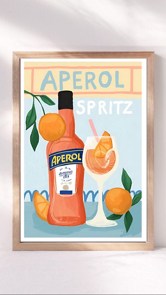 Aperol Spritz Art Print, Aperol Wall Print,aperol Pritable Wall Art ...