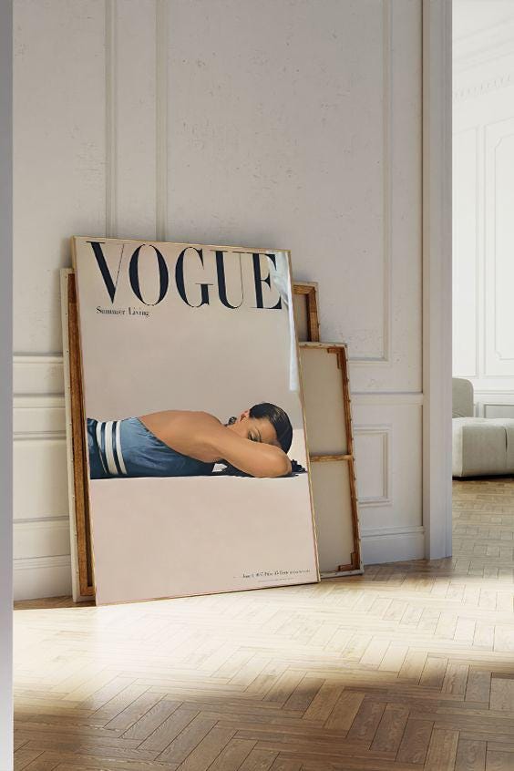 Vintage Fashion Magazine, Old Magazine Cover, Vintage Wall Art, Retro ...