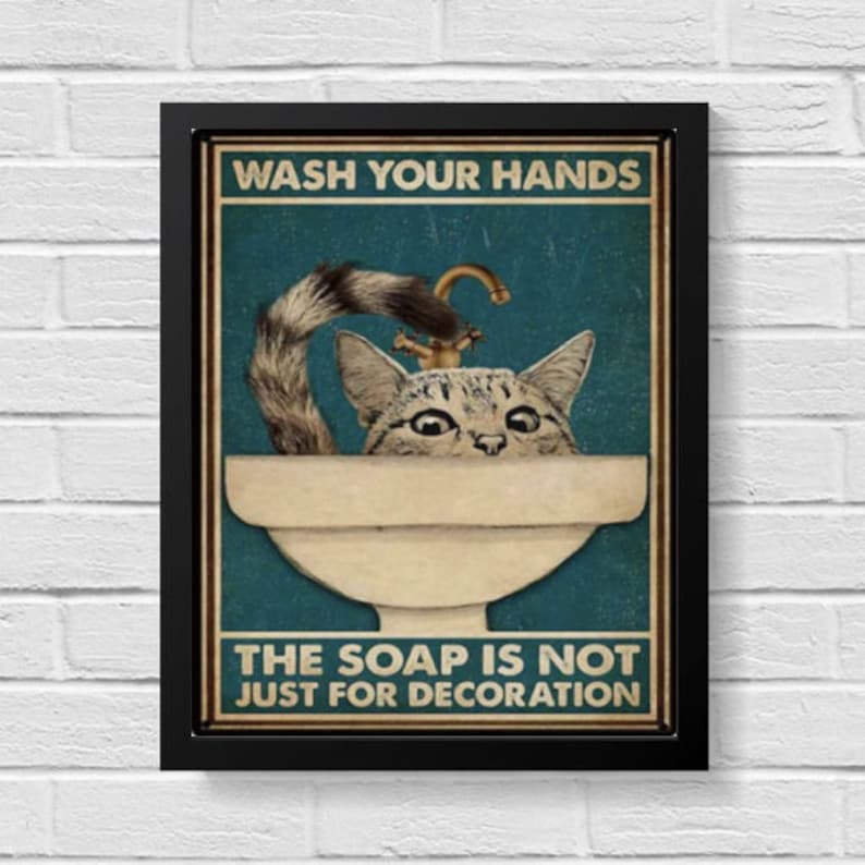 Wash Your Hands, Printable Bathroom Decor, Digital Download, Wall Art ...