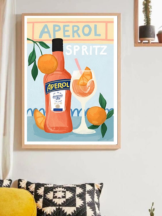 Aperol Spritz Art Print, Aperol Wall Print,aperol Pritable Wall Art ...