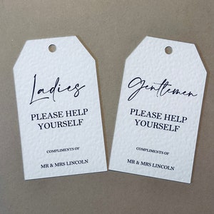 Minimalist 'bathroom' Tag | Ladies & Gentlemen Please Help Yourself ...