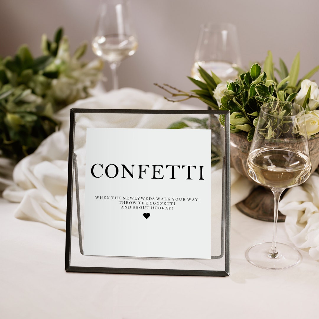Minimalist Confetti Sign | Modern Wedding Confetti Sign | Square Sign ...
