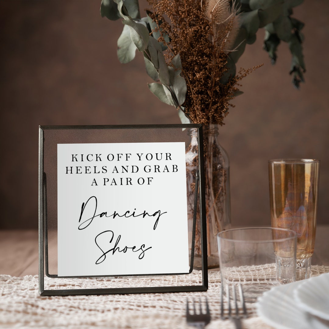 Minimalist Dancing Shoes Sign | Modern Wedding Dancing Shoes | Square ...