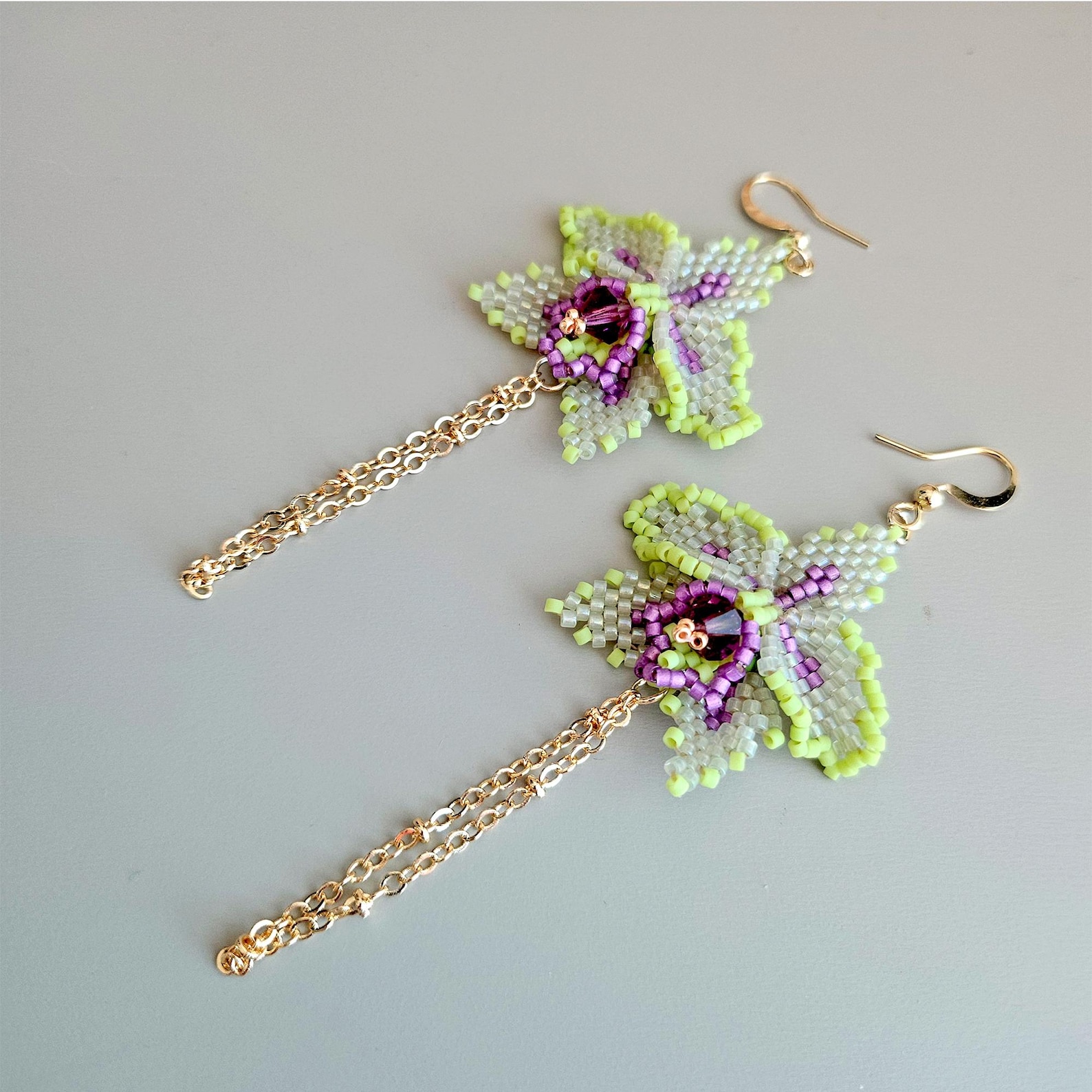 Orchid Flower Beaded Earrings Tutorial – Bead Weaving Pattern PDF - Etsy