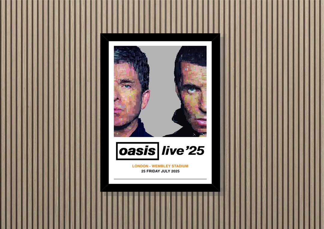 Oasis Gig Poster - London Wembley Stadium Friday 25 July 2025 (A4 ...