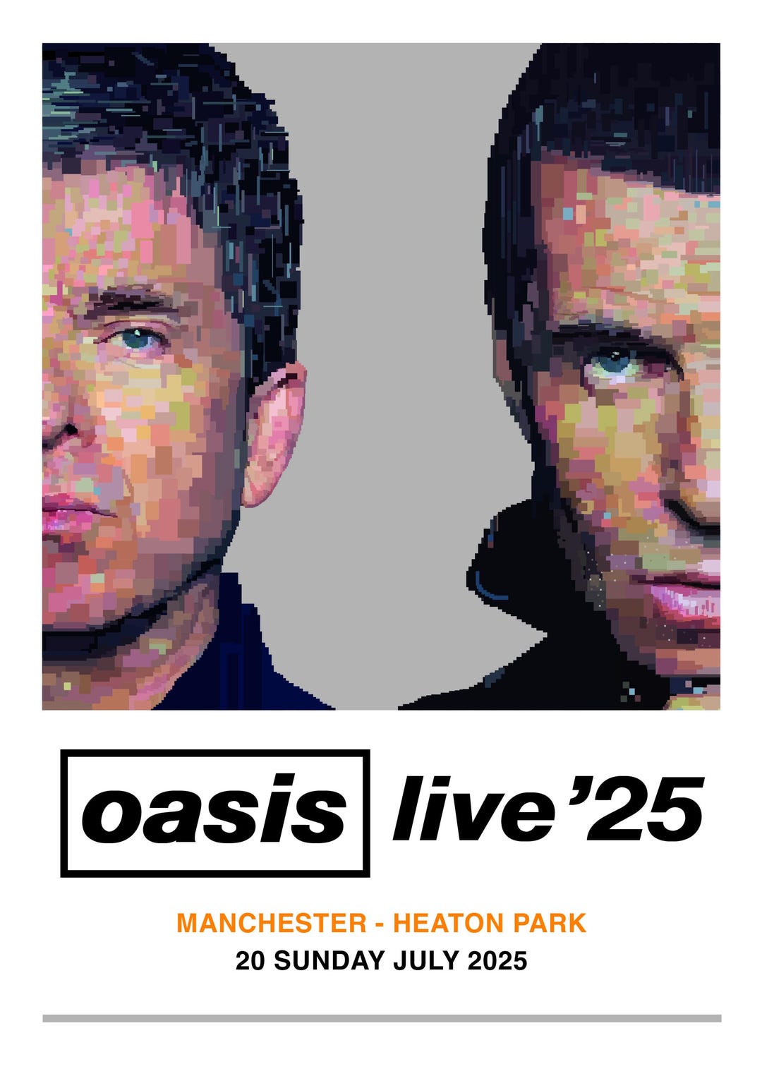 Oasis Gig Poster - Manchester Heaton Park Sunday 20th July 2025 (A4 ...