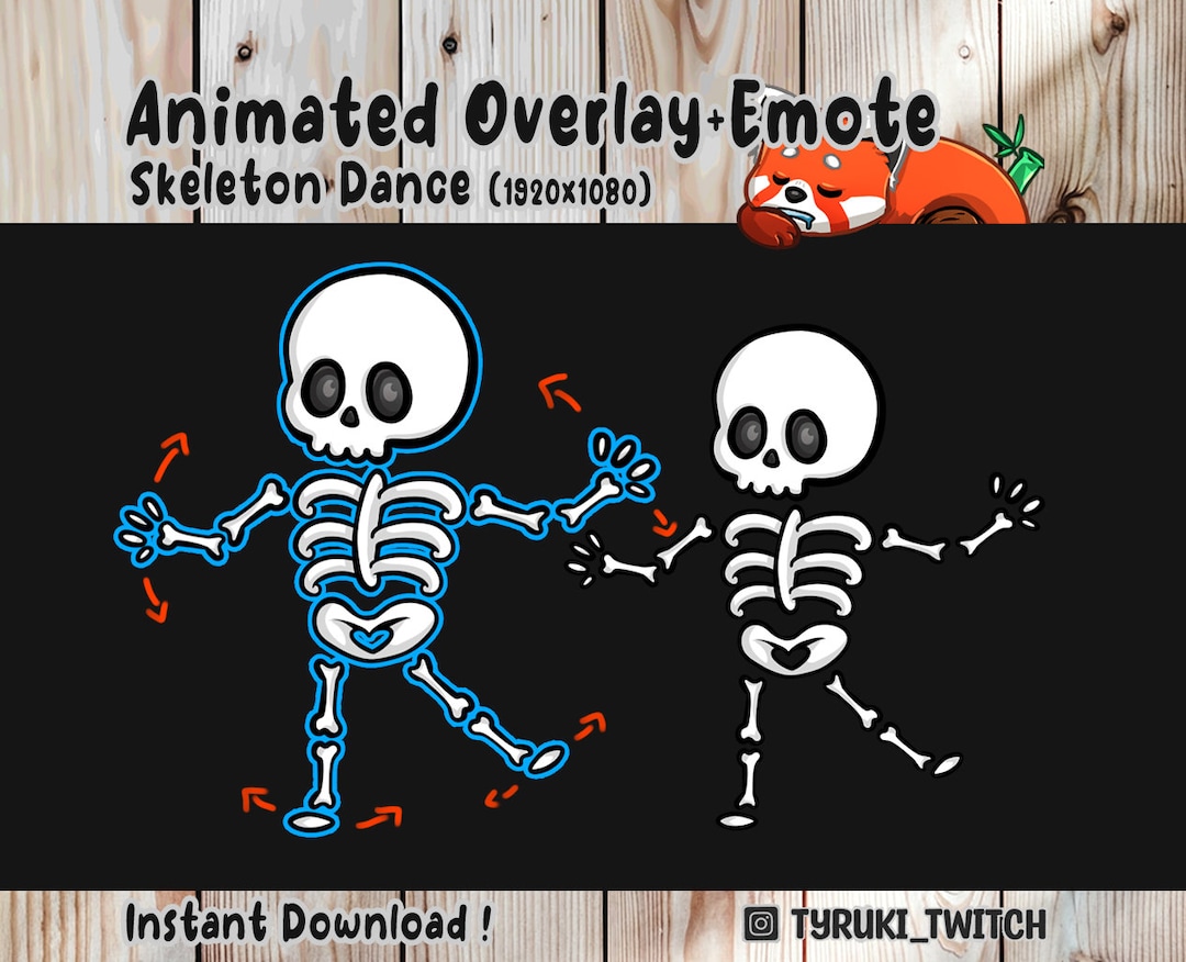Halloween Skeleton Overlay Animation + Emote - Etsy