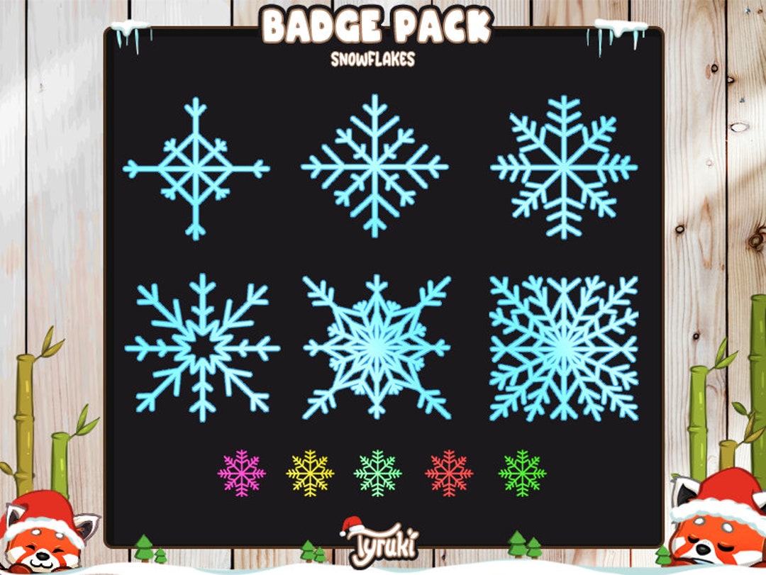 Badge Pack Snowflakes Christmas - Etsy