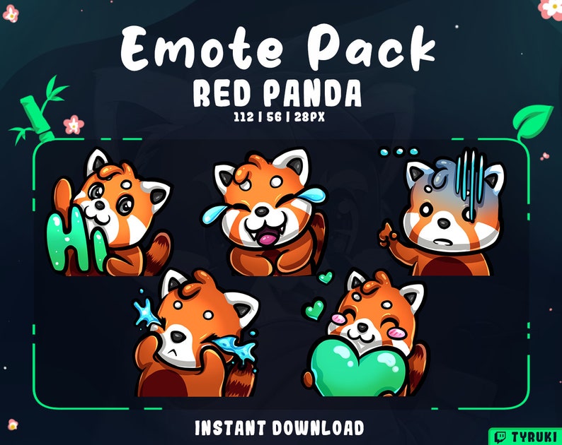 Red Panda Twitch Emote Pack - Etsy