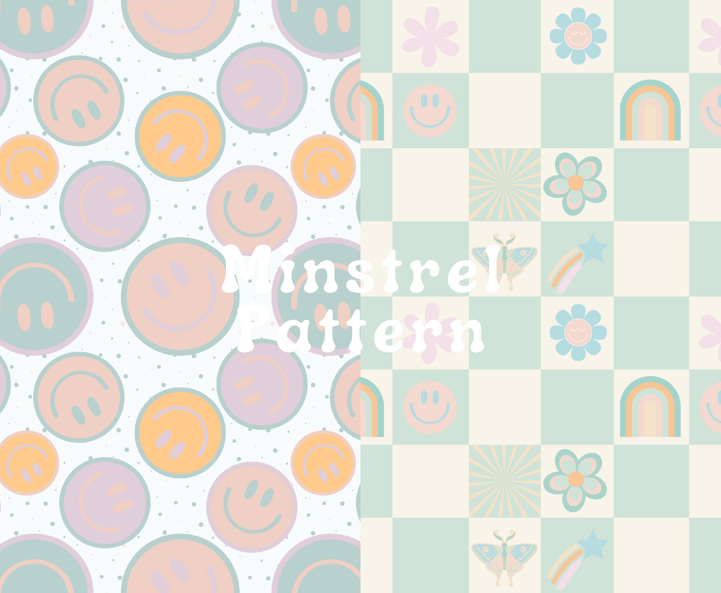 10 Pastel Light Groovy Seamless Pattern Files for Fabric Printing ...