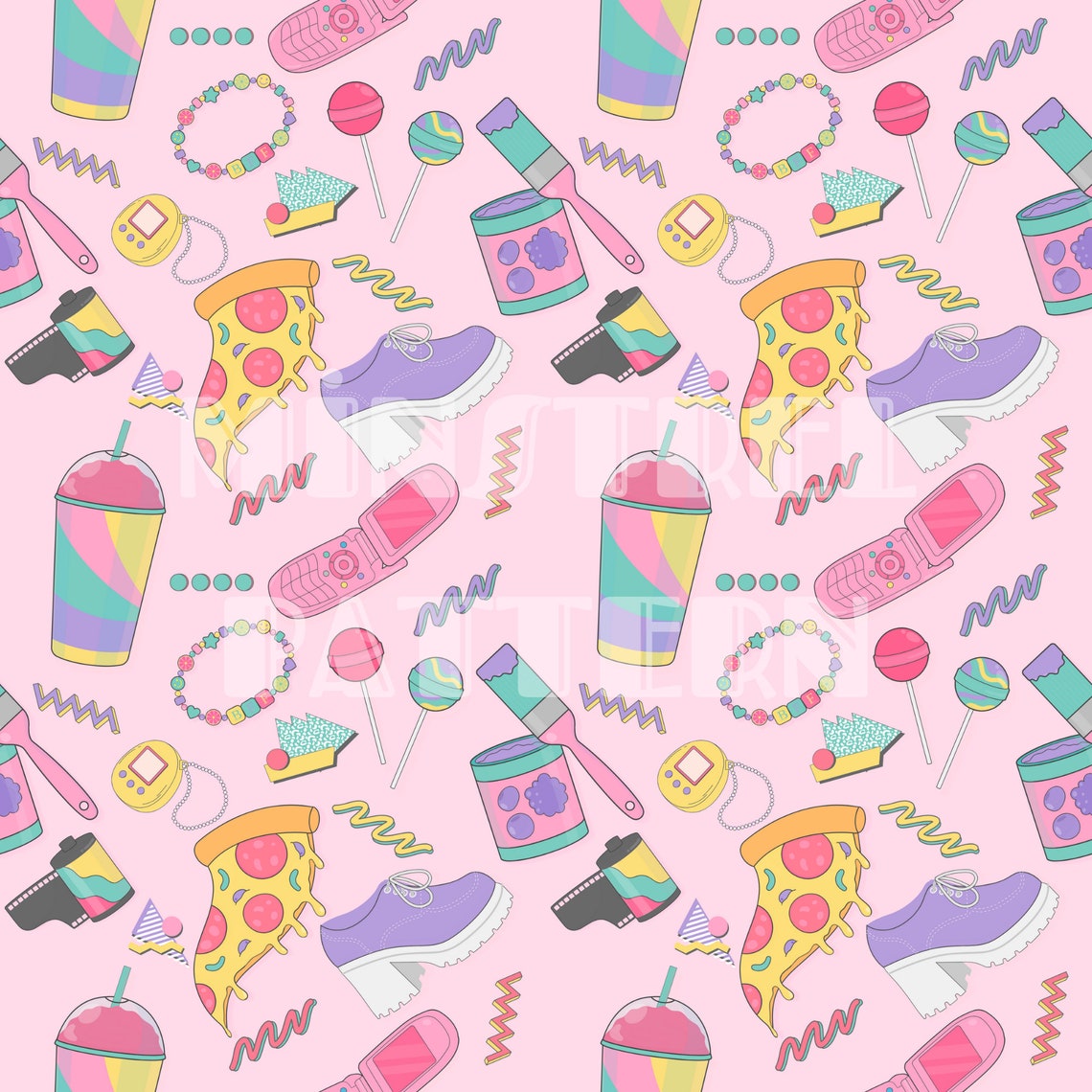 Groovy Y2K Seamless Pattern Files for Retro Girly Fabric Sublimation ...