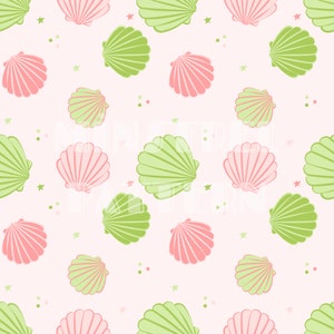 Sea Shell Seamless Pattern, Summer Beach Shell Fabric Printing ...