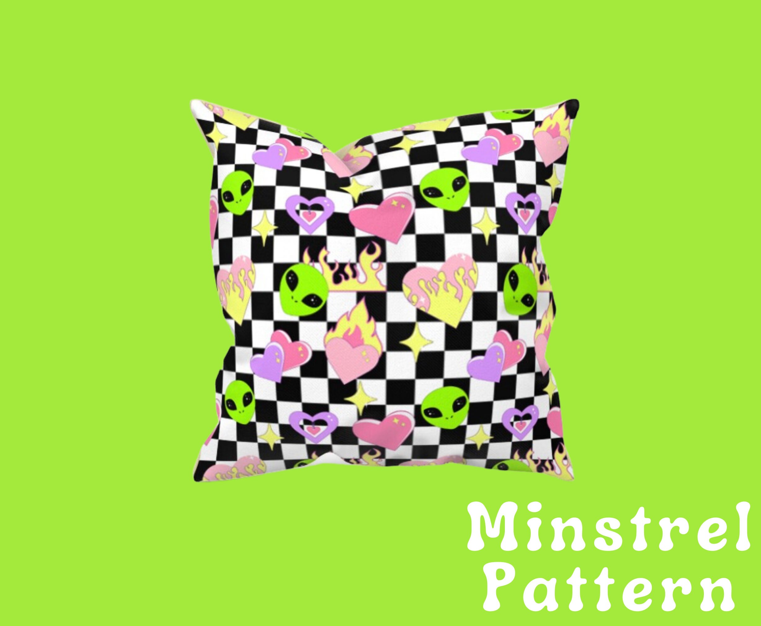 Aesthetic Y2K Retro Alien Seamless Pattern Files for Fabric Printing ...