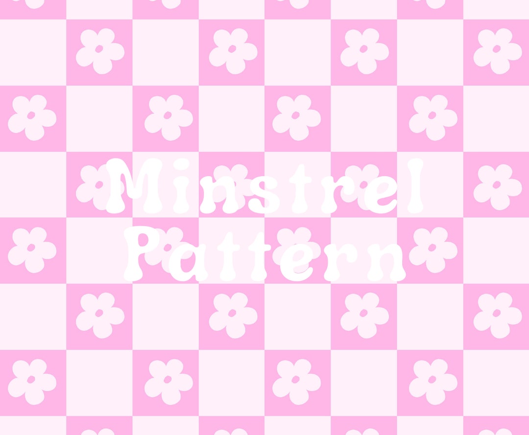 Cute Pink and Soft Pink Checkerboard With Daisy Seamless Pattern Files ...