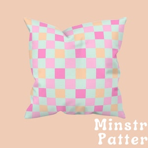 Seamless Summer Checkered Pattern Background Fabric Pattern Spring Checkerboard Pattern Fabric ...