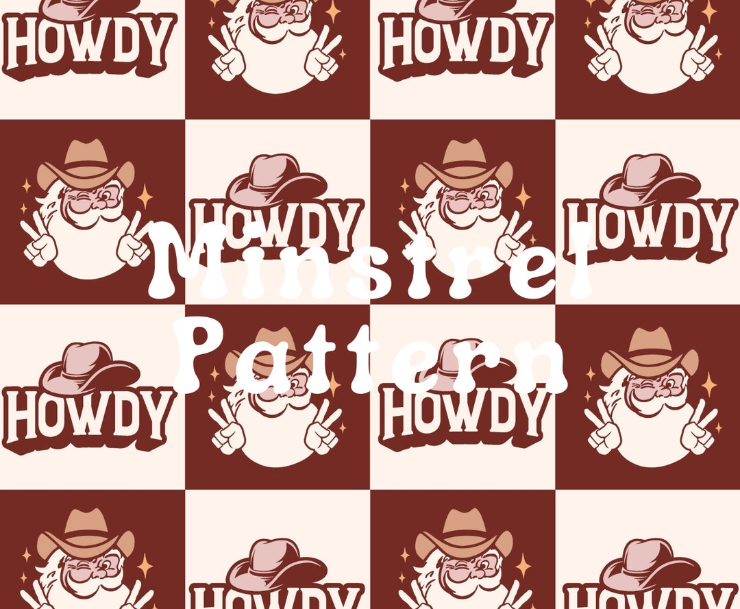 Howdy Santa Western Christmas Seamless Pattern Files for Fabric Design ...