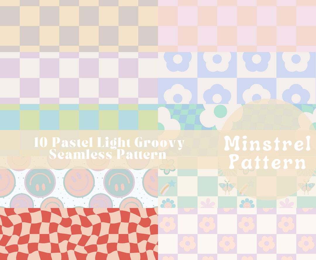 10 Pastel Light Groovy Seamless Pattern Files for Fabric Printing ...