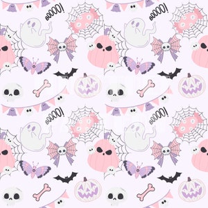 Pastel Halloween Seamless Pattern Files Files for Fabric Printing ...