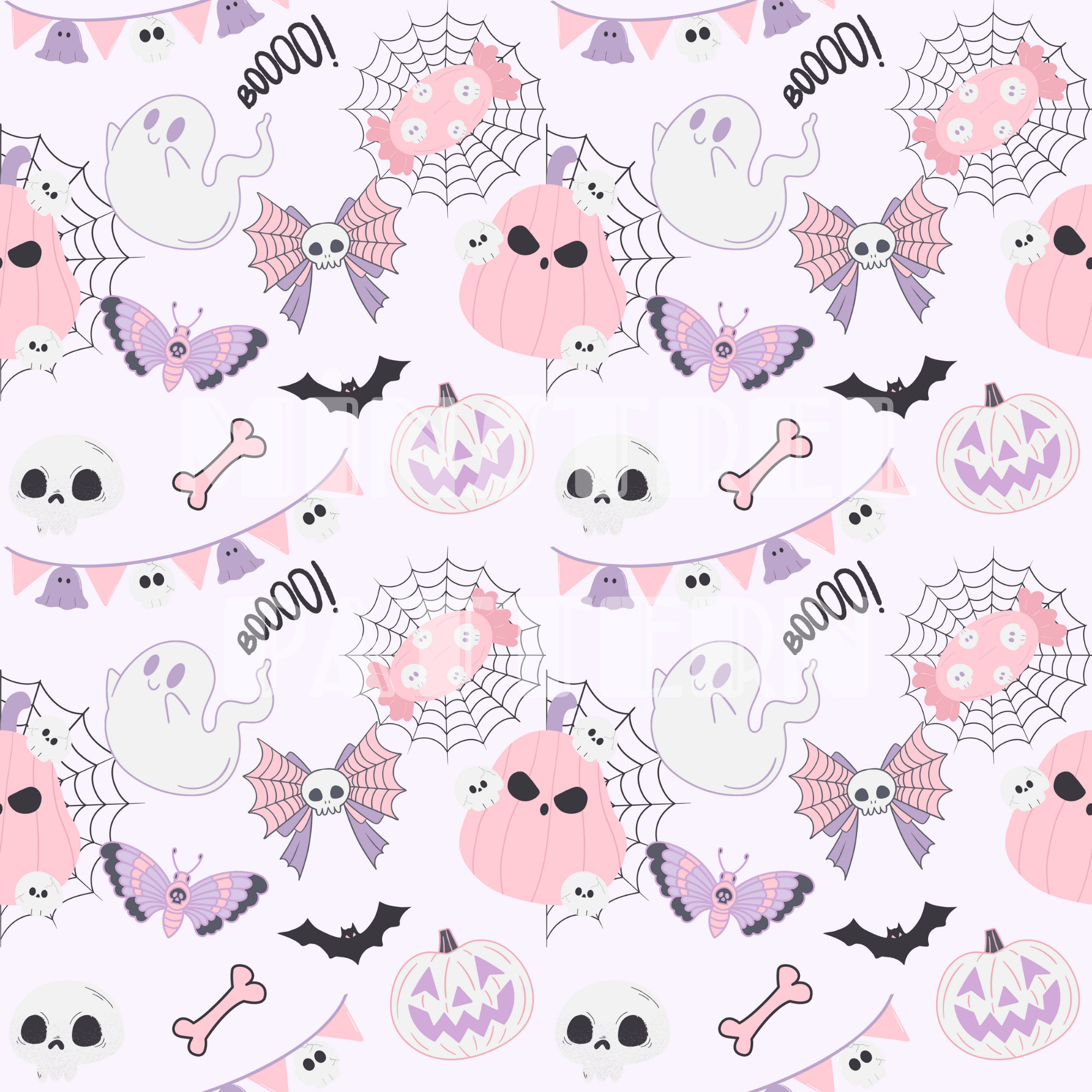 Pastel Halloween Seamless Pattern Files Files for Fabric Printing ...