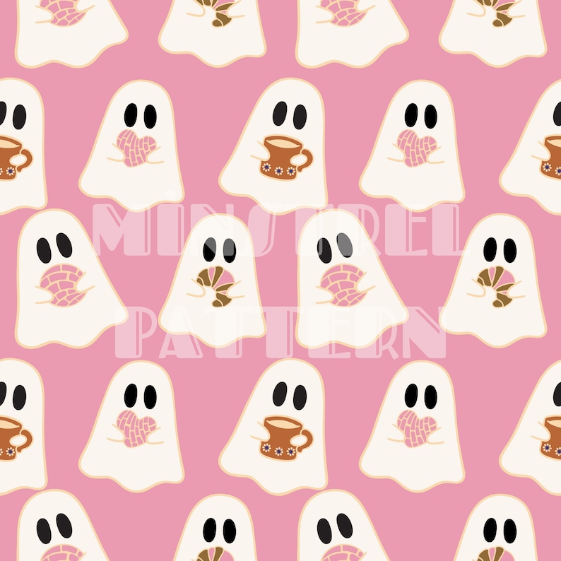 Conchas Ghost Seamless Pattern Files Files for Fabric Printing, Mexican ...