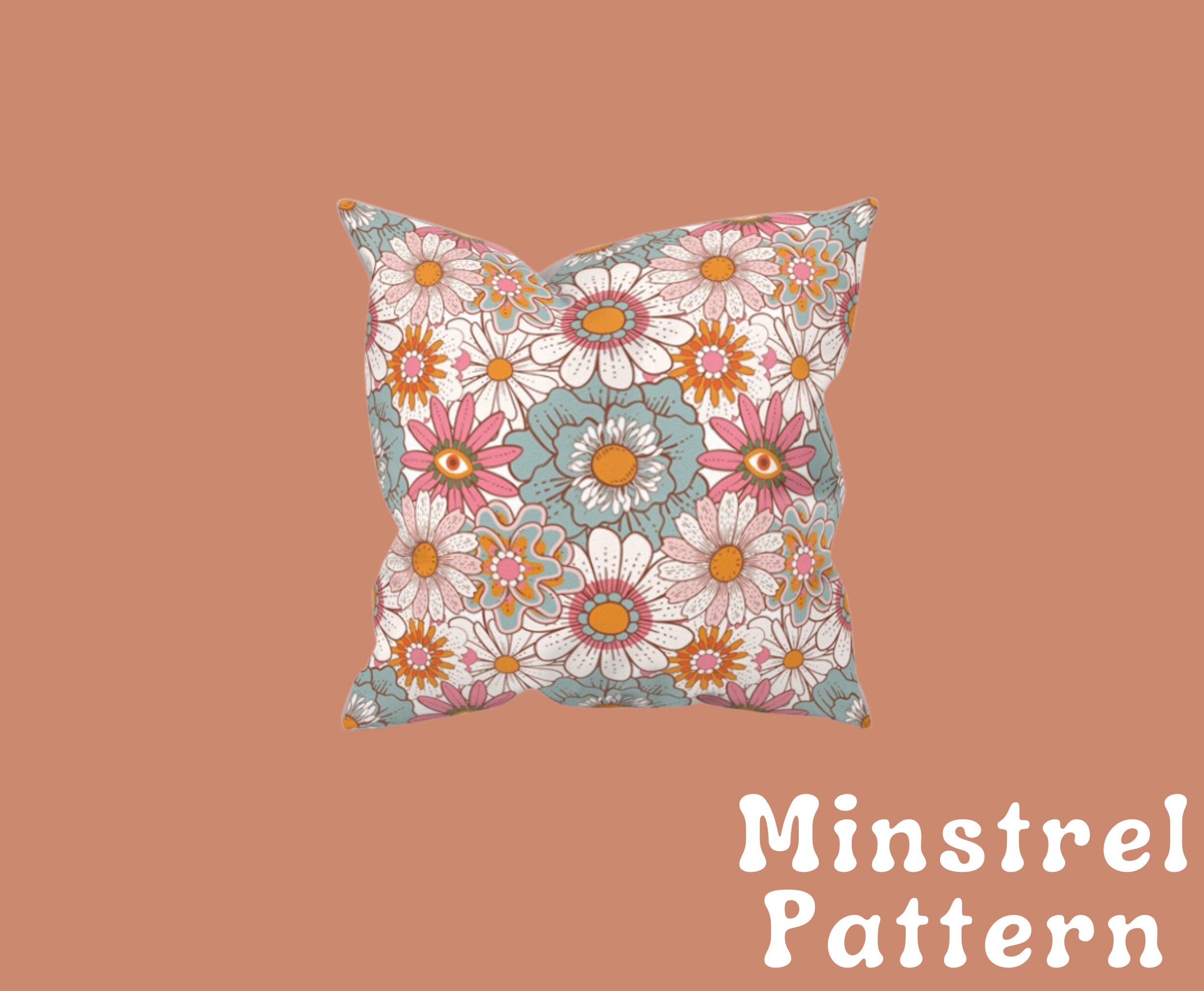 Bohemian Flower Devil Eye Seamless Pattern Files for Custom Fabric ...
