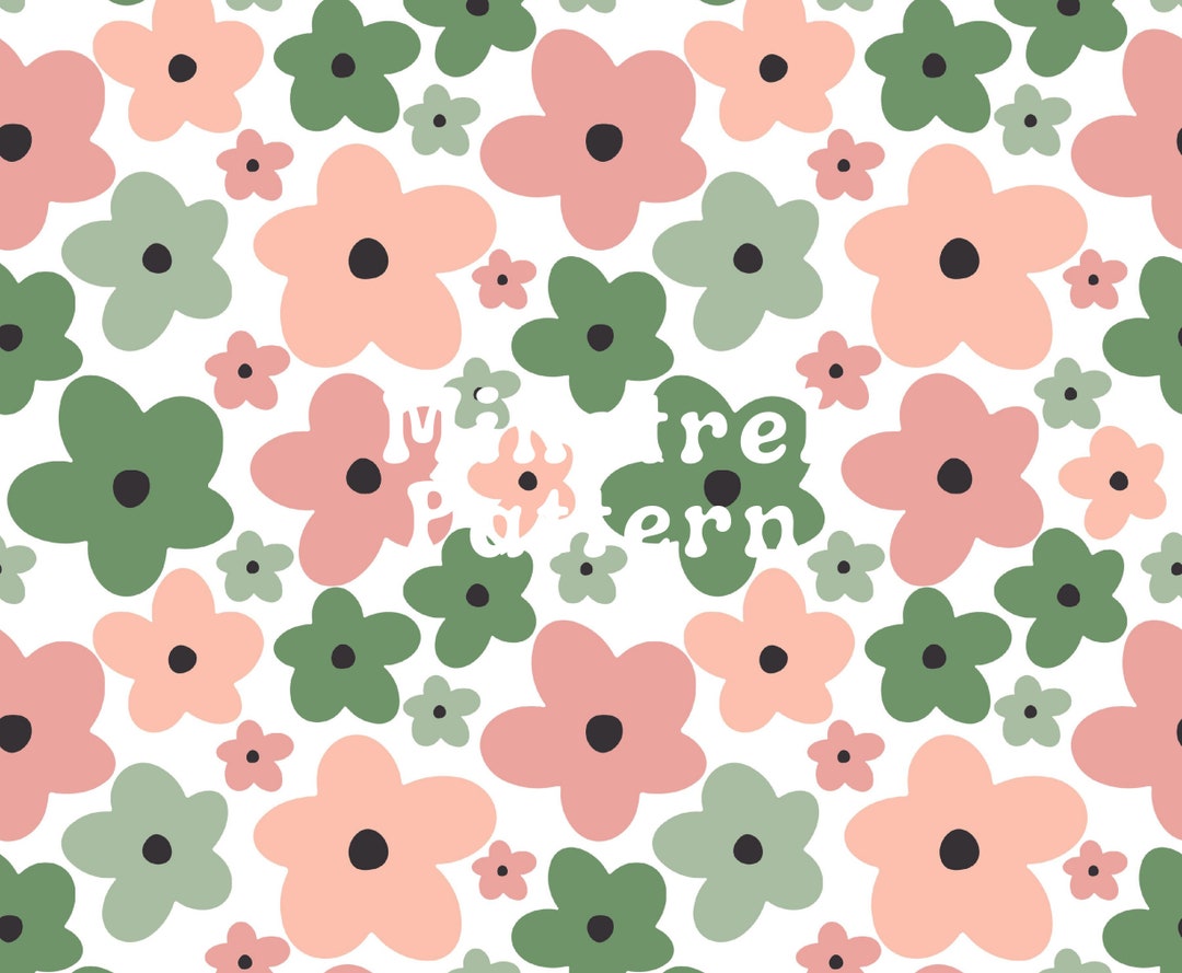 Summer Green Daisy Seamless Pattern, Floral Seamless Files for Fabric ...