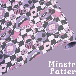 Aesthetic Y2K Seamless Digital Pattern for Fabric Printing Fabric ...