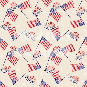 American Flag Amd Stars Seamless Pattern Files for Patriotic Rainbow ...