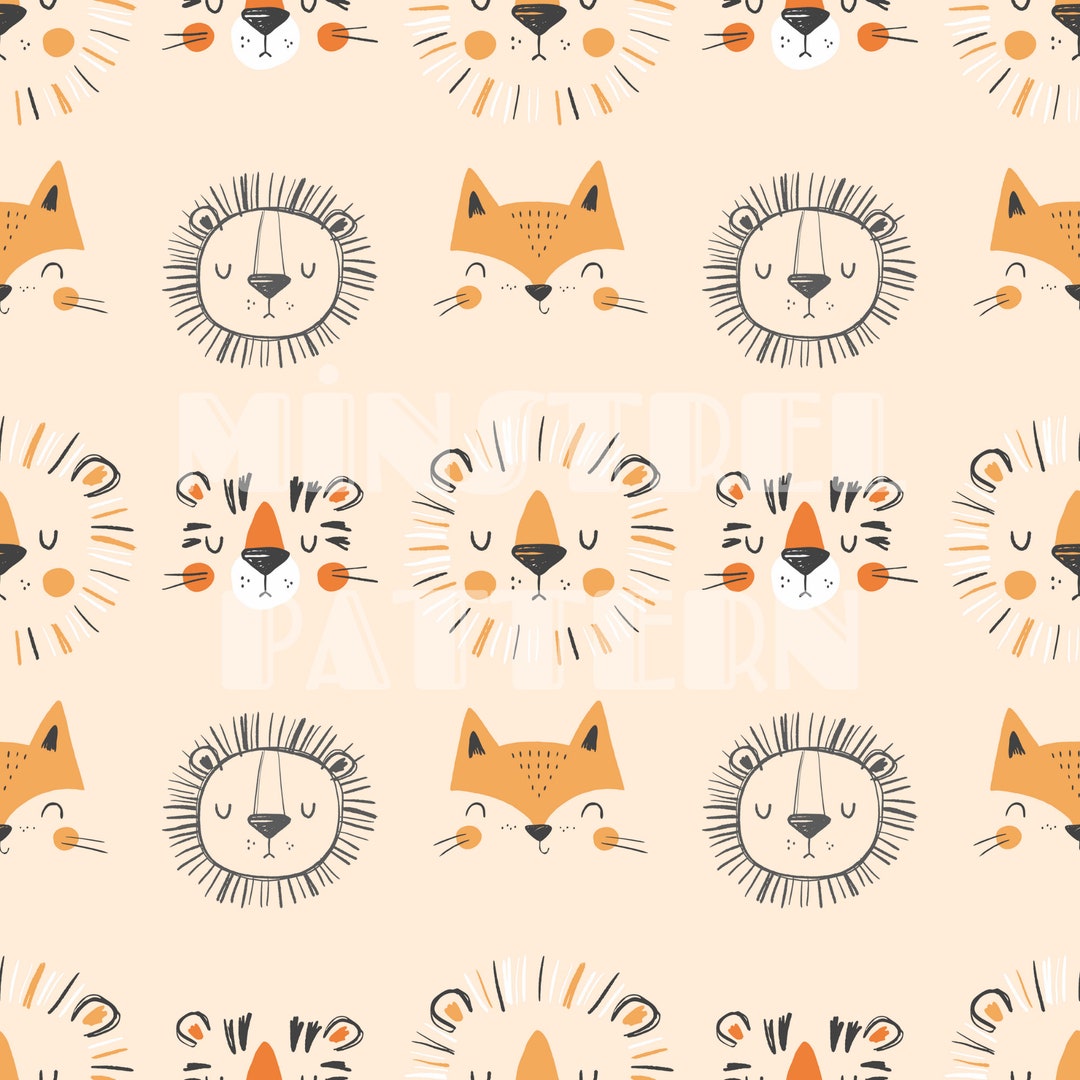Cute Animal Seamless Pattern Files, Girls and Boys Fabric Printing ...