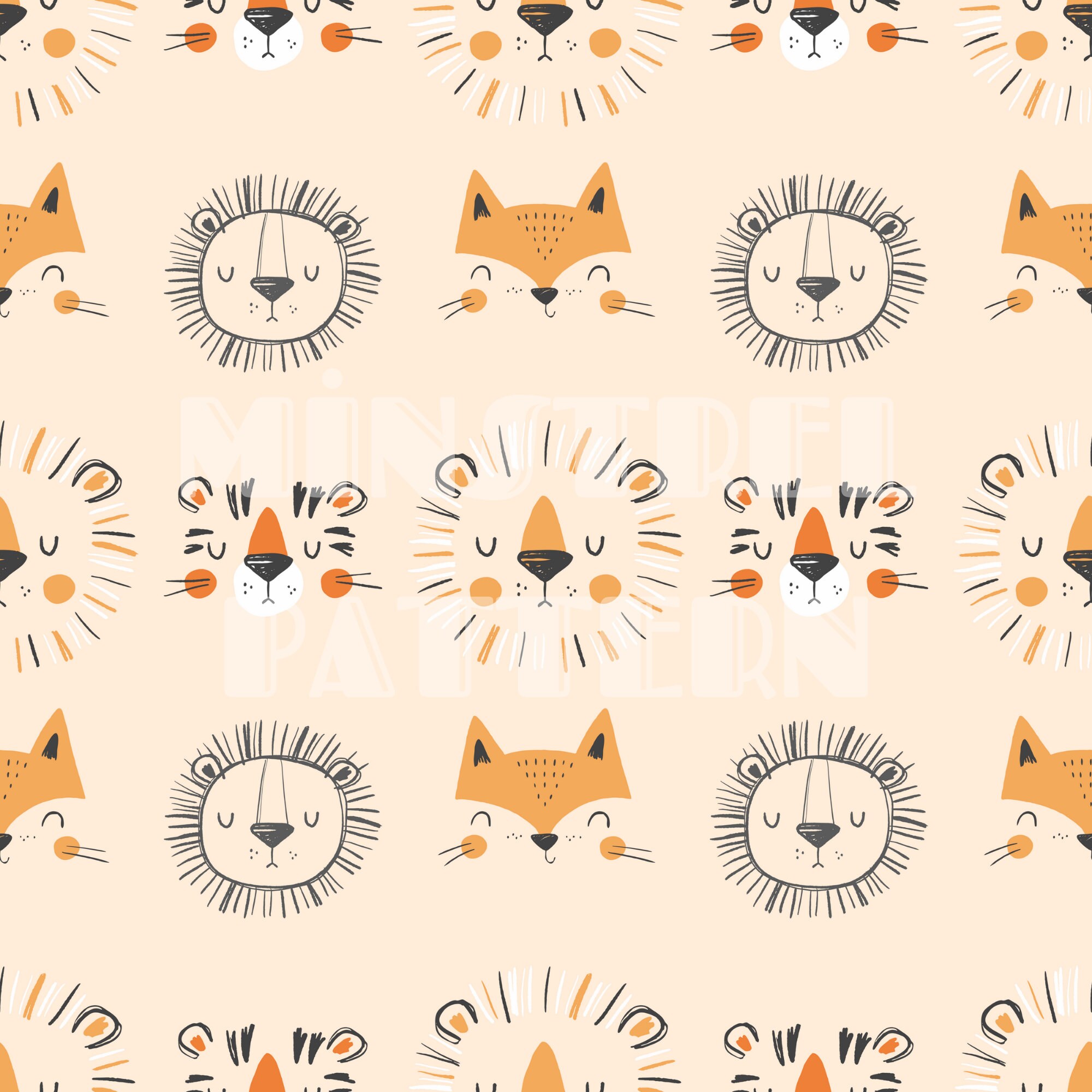 Cute Animal Seamless Pattern Files, Girls and Boys Fabric Printing ...