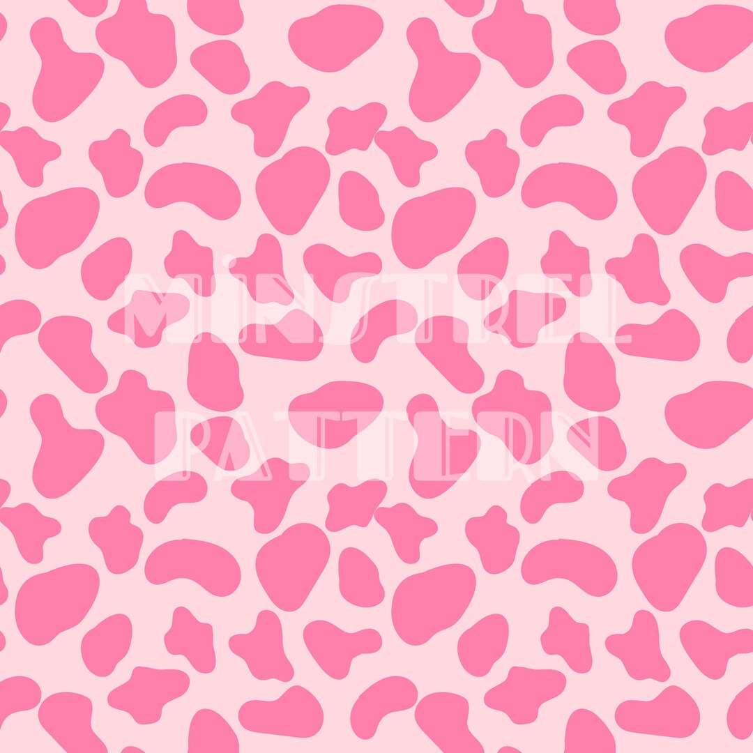 Pink Cow Print Seamless Pattern, Animal Print Seamless Files, Girly Cow ...