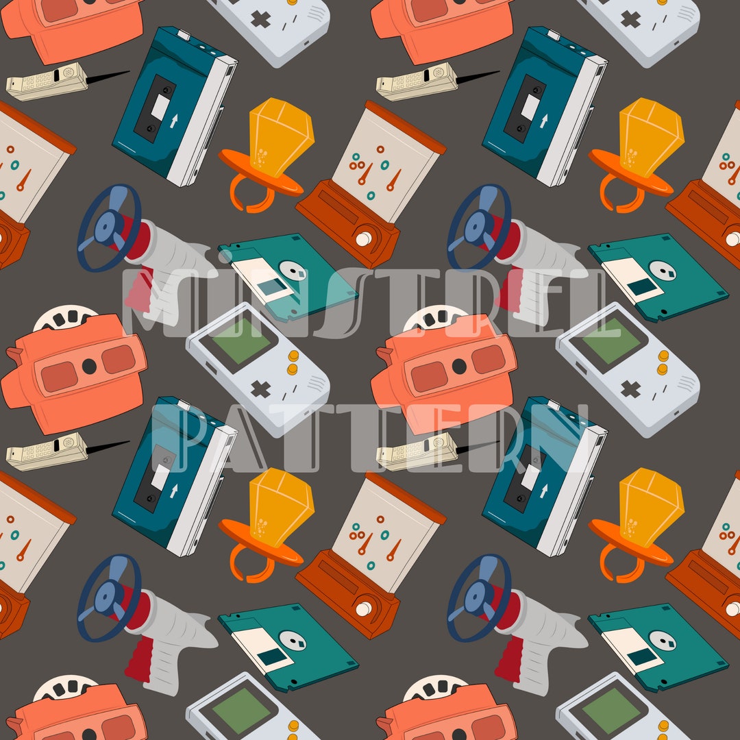 90s Game Seamless Pattern, Retro Boys Fabric Printing Sublimation, Y2K ...