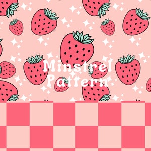 Groovy Bright Strawberry and Pink Checkerboard Seamless Pattern File ...