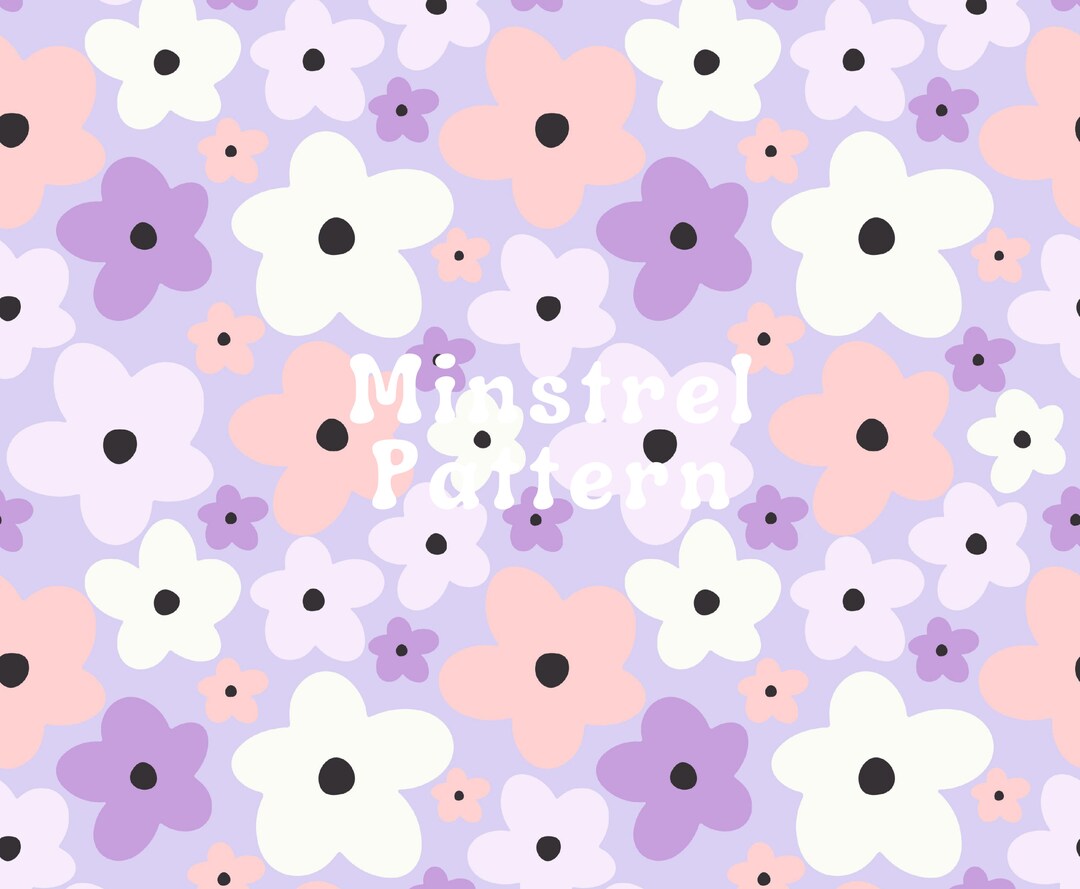 Spring Seamless Purple Daisy Background Pattern Design Repeating Paper ...
