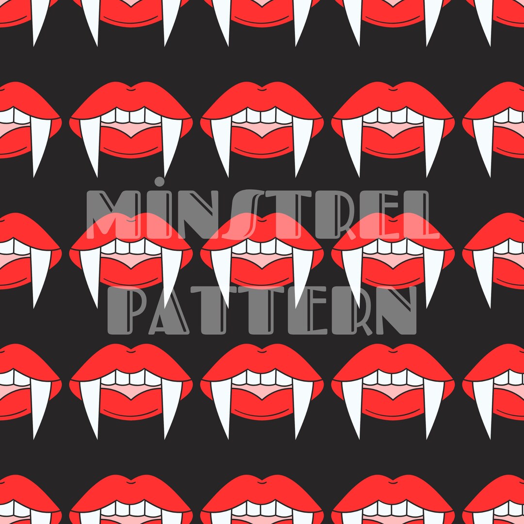 Halloween Red Vampire Lips Seamless Pattern for Fabric Printing ...