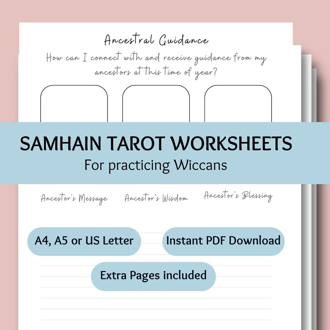 Samhain Tarot Worksheets for Practicing Wiccans PDF Download - Etsy