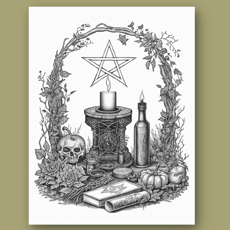Wiccan Coloring Page Bundle Digital PDF Easy Download - Etsy UK