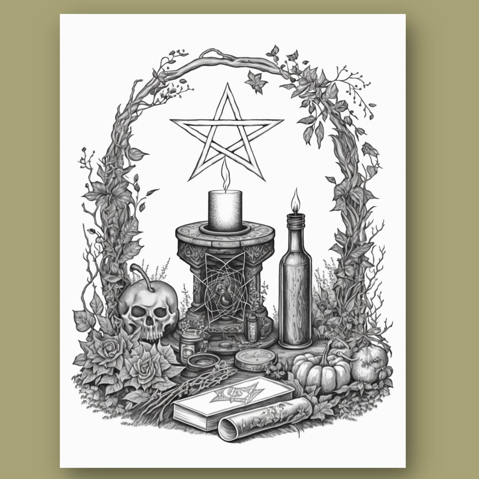 Wiccan Coloring Page Bundle Digital PDF Easy Download - Etsy