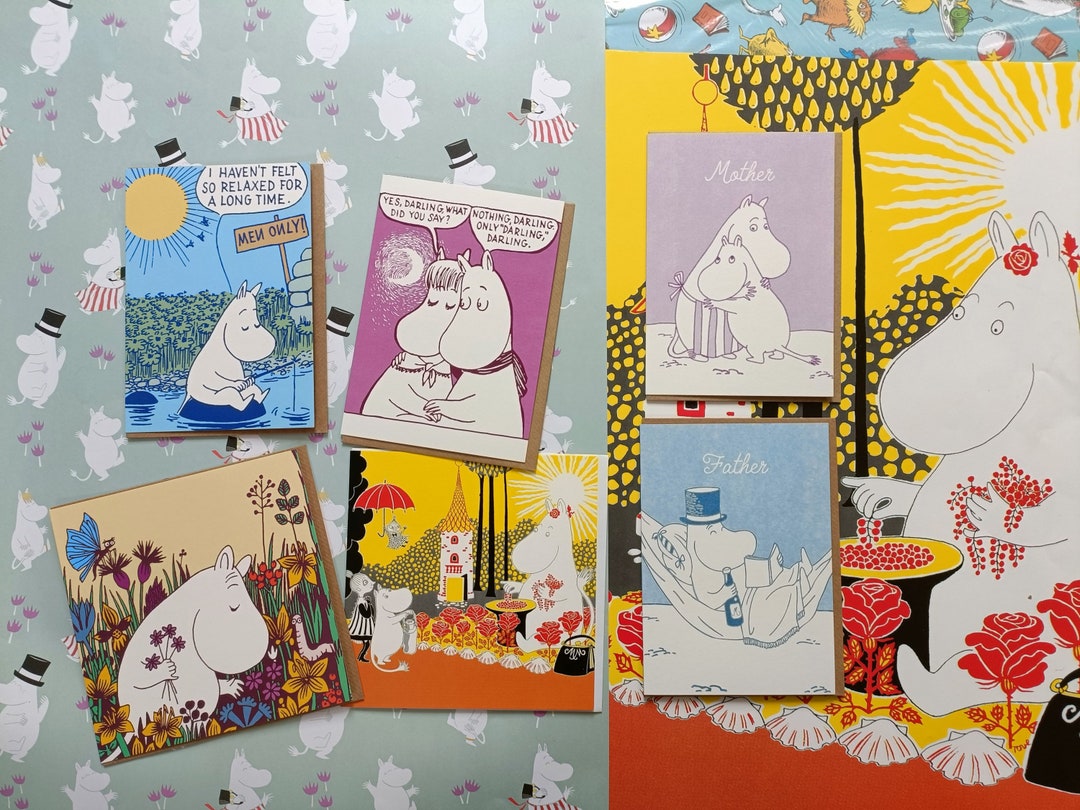 Moomin Characters Retro Vintage Style Greeting Cards and Wrapping Paper ...