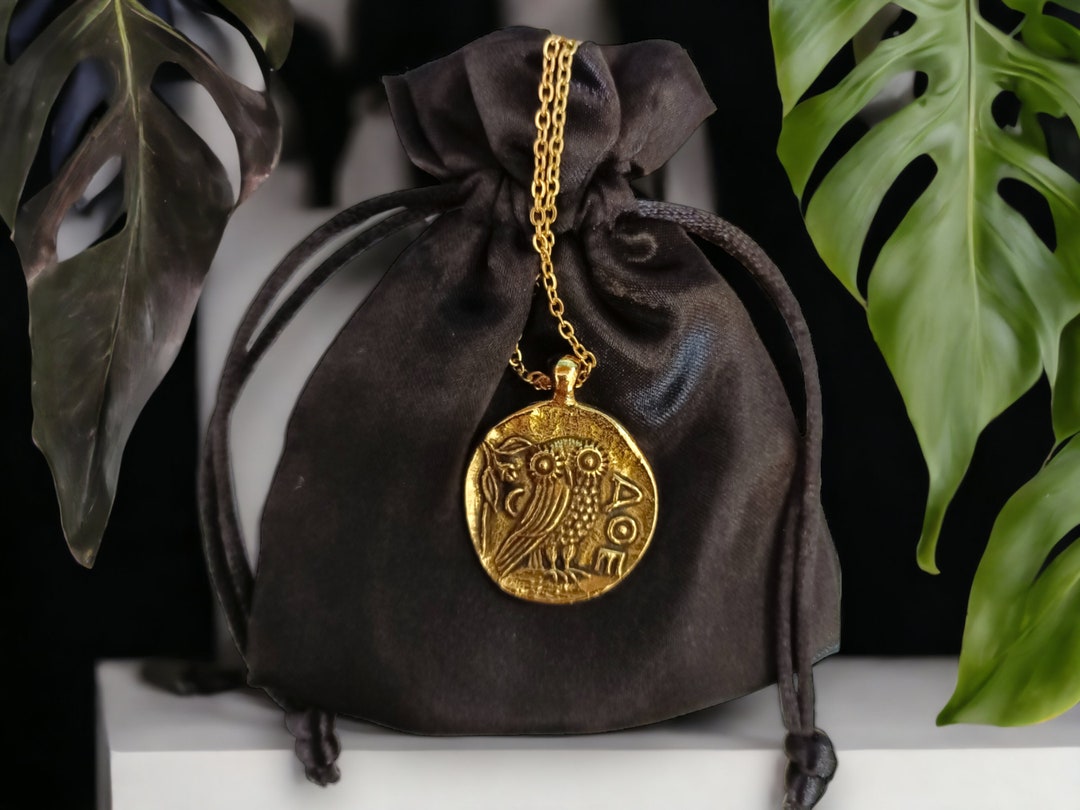 Greek Goddess Athena Coin Necklace Charm - Etsy UK