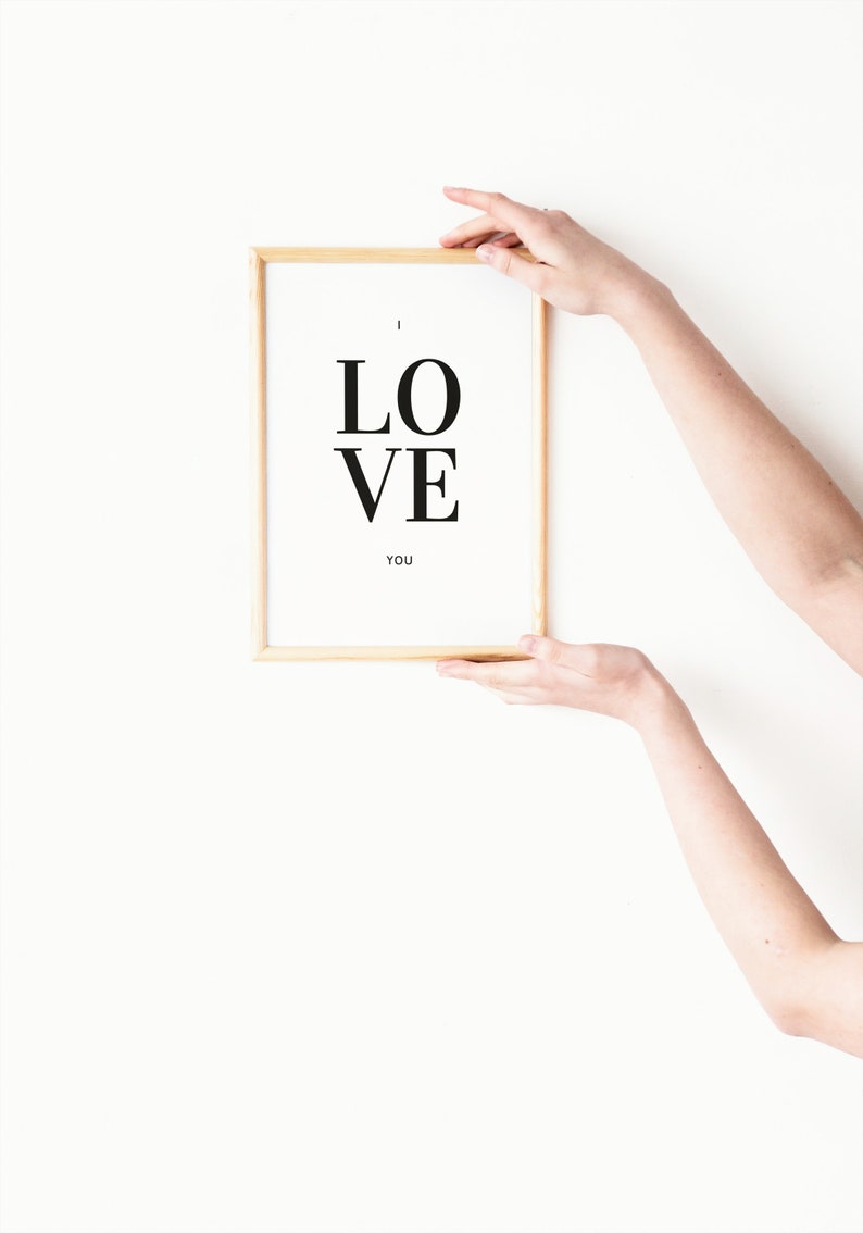 DIGITAL Download I LOVE You Printable POSTER in Pdf Format - Etsy
