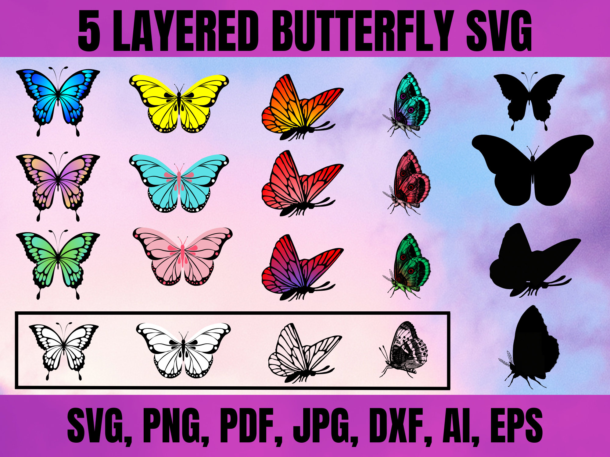 Butterfly SVG Butterfly Bundle SVG Files Butterfly SVG - Etsy