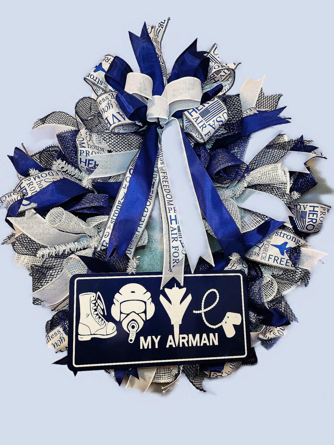 Airforce Wreath With 'love My Airman' Sign. - Etsy