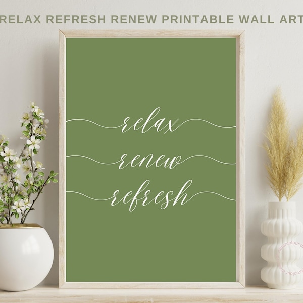 Relax Refresh Renew Wall Art - Etsy