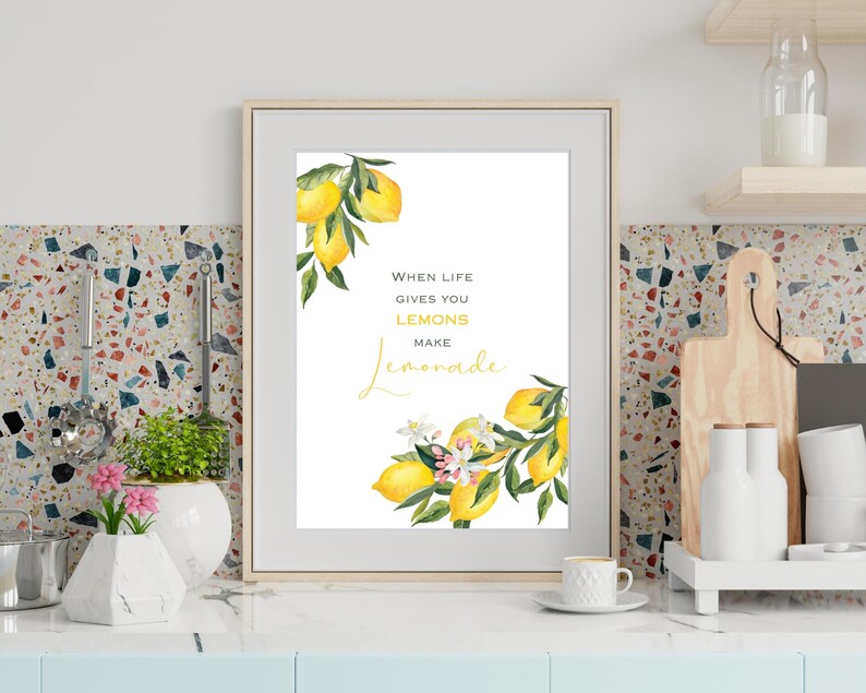 When Life Gives You Lemons Quote Printable, Make Lemonade, Kitchen and ...